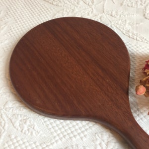 Vintage Wood Round Hand Mirror. Large Hand Mirror With Beautiful ...