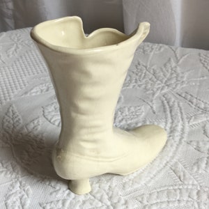 Vintage White Ceramic Victorian Boot Vase. Crazing on Finish of This ...