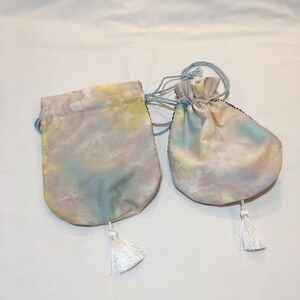 Handmade Embroidered Linen Reticule Purse. White Tassel, Blue ...