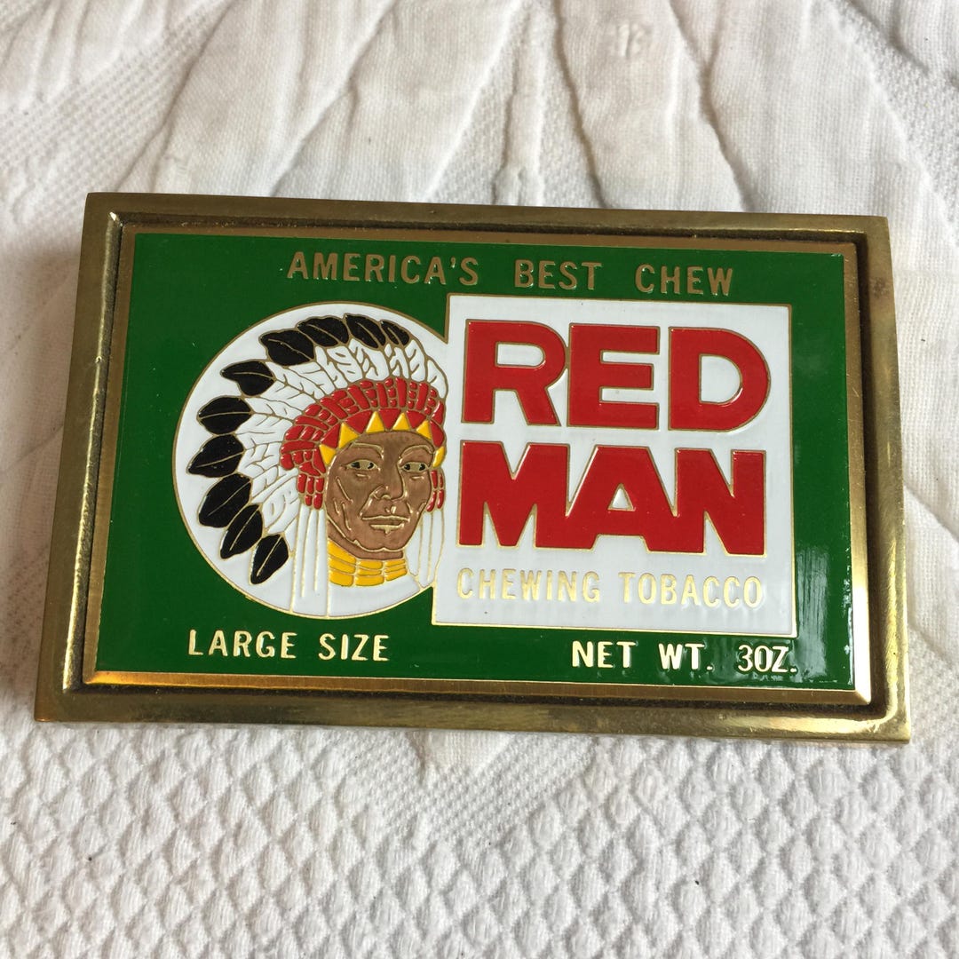 Vintage Red Man Belt Buckle. Indian With Feather Headdress and Red Man ...