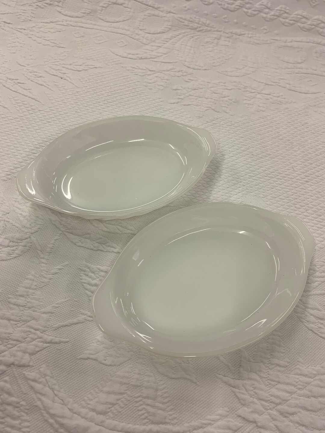 Vintage Anchor Hocking Fire King Oval Baking Plate. White Individual ...