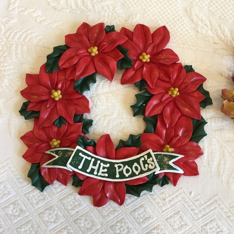 Vintage Poinsettia Poly Composite Wreath That Can Be Personalized. MSR ...
