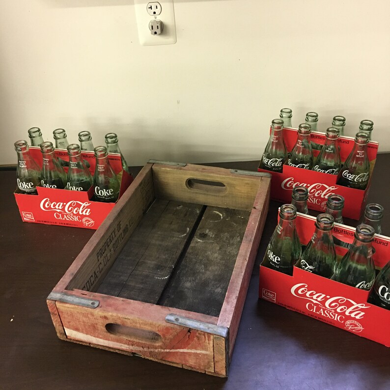 Vintage Coca Cola 3-8 Packs in Wooden Red Crate. 24 6.5 Oz. | Etsy