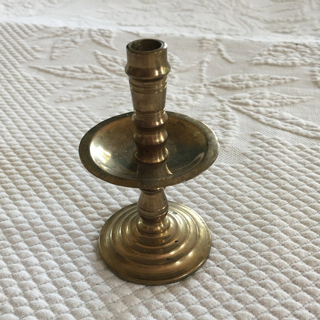 Vintage Mini Brass Candlestick. Gold Brass Miniature Candlestick. Use ...