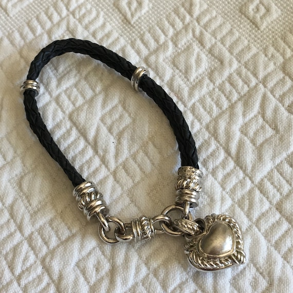 Vintage Judith Ripka 925 CZ Sterling and Black Leathe… - Gem