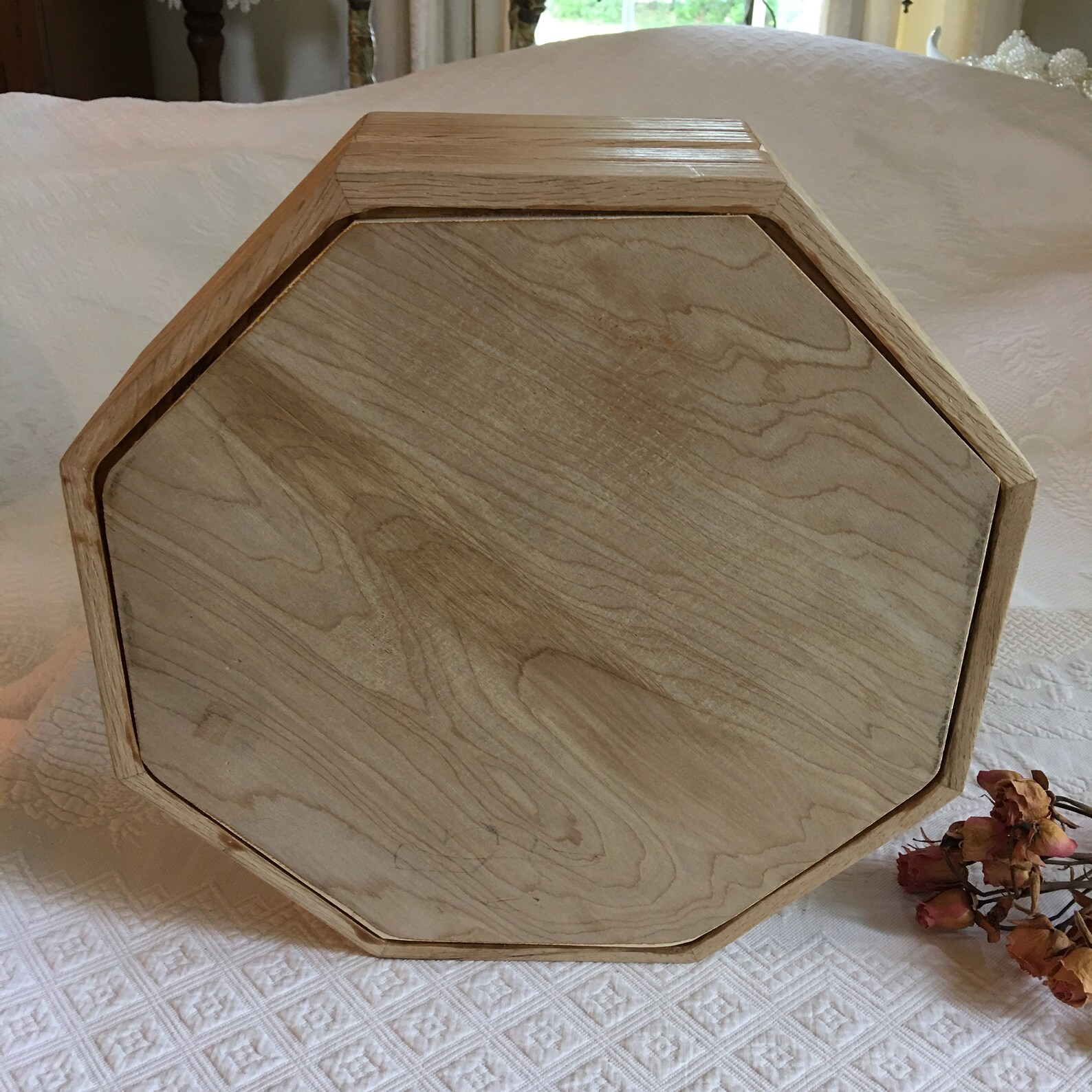 vintage-wooden-octagon-shaped-storage-box-with-lid-and-knob-etsy