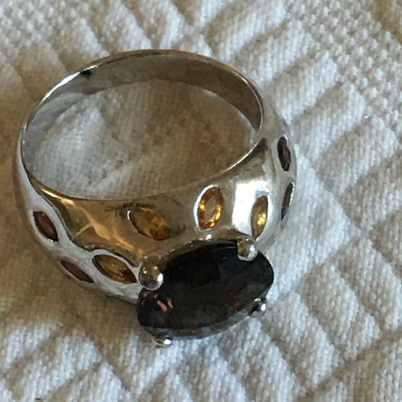 Vintage JS 925 Multi Stone Ring from Thailand. Large … - Gem