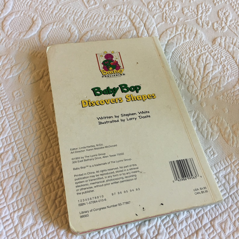 Vintage 1993 Baby Bop Discovers Shapes. Cardboard Page Baby Book by ...