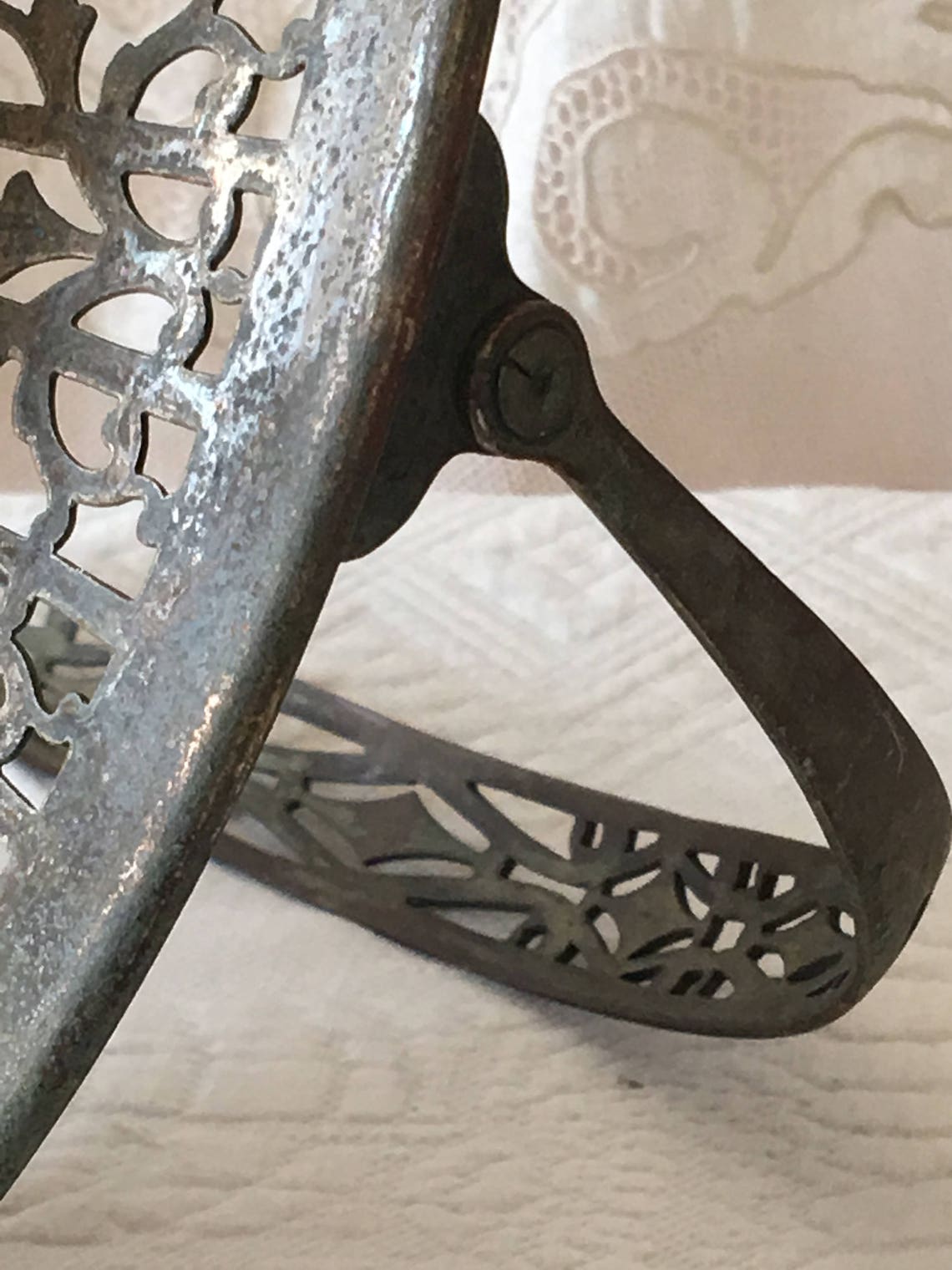 Victorian Calling Card Tray. Open Work Metal Shallow Pedestal - Etsy