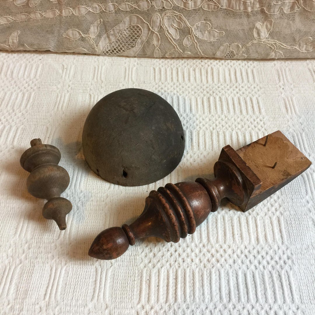 Vintage Wood Finials and Dome Shape to Use in Crafting or as a ...