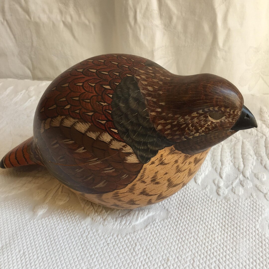 Vintage Quail Hand Carved and Painted by Gordon Riparde With Hardecoys ...