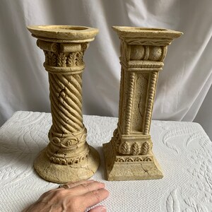 Vintage Pillar Column Candle Holder. Round or Square Design of Old ...