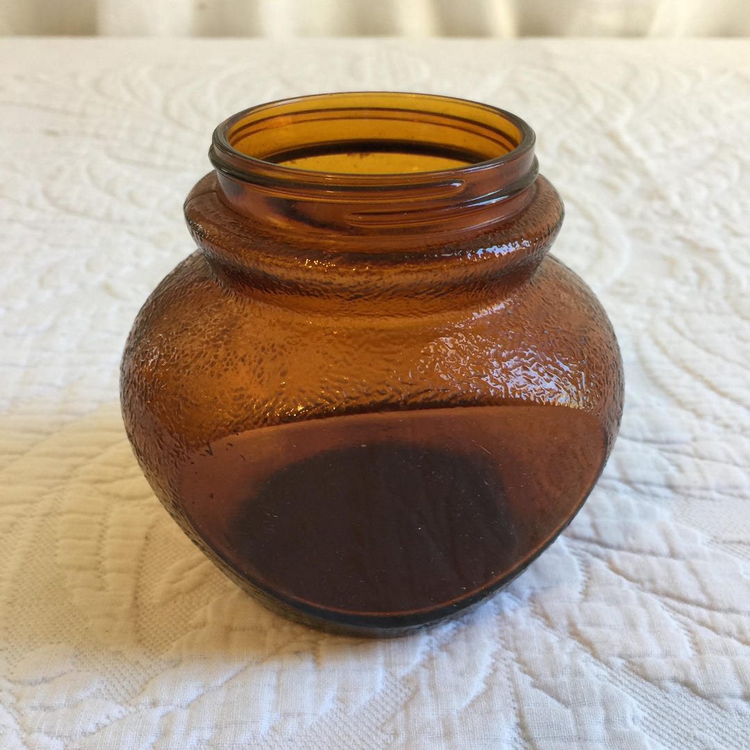 Vintage Amber Brown Textured Bottle With Smooth Front Panel for Label ...