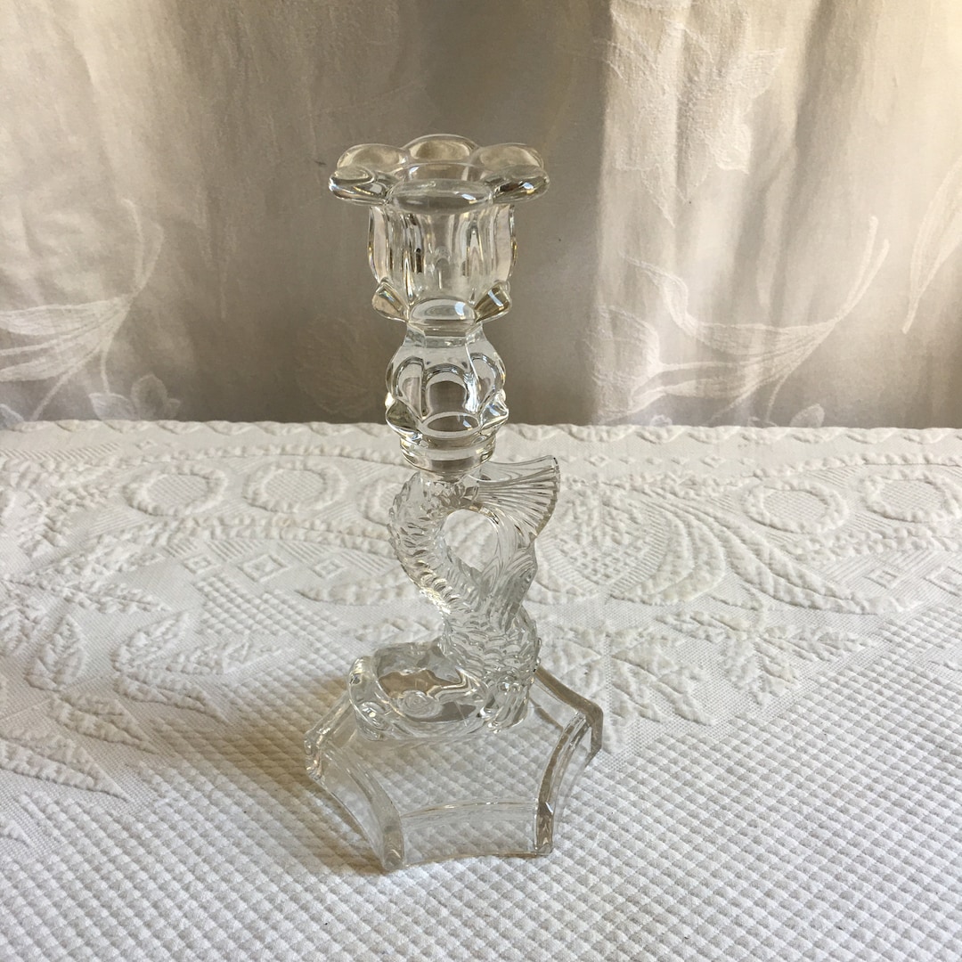 Vintage Koi Fish Candlestick. Beautiful Crystal Candle Holder With ...