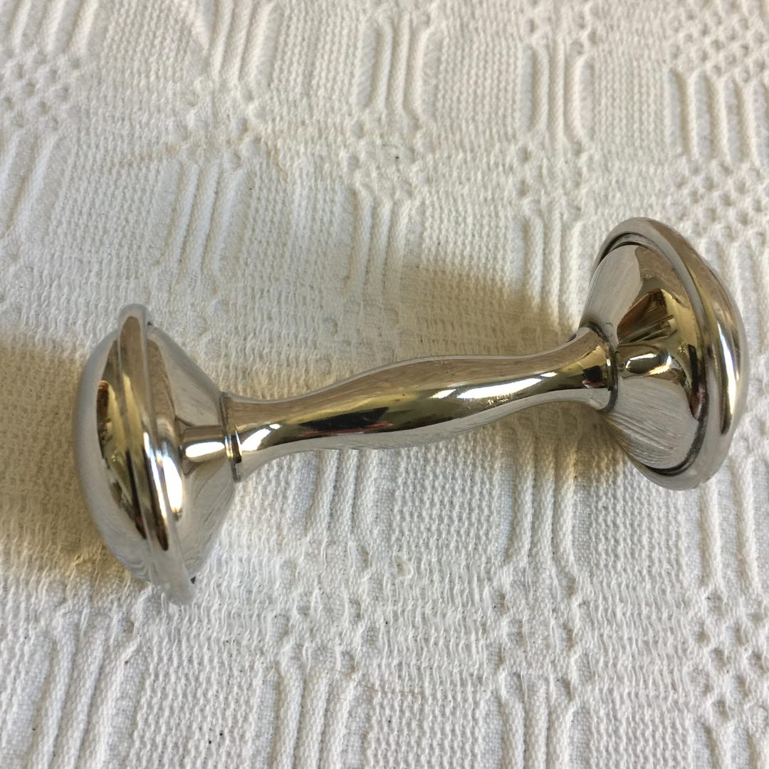 Vintage Silver Plate Baby Rattle. Beautiful, Barbell Style Shiny Baby ...