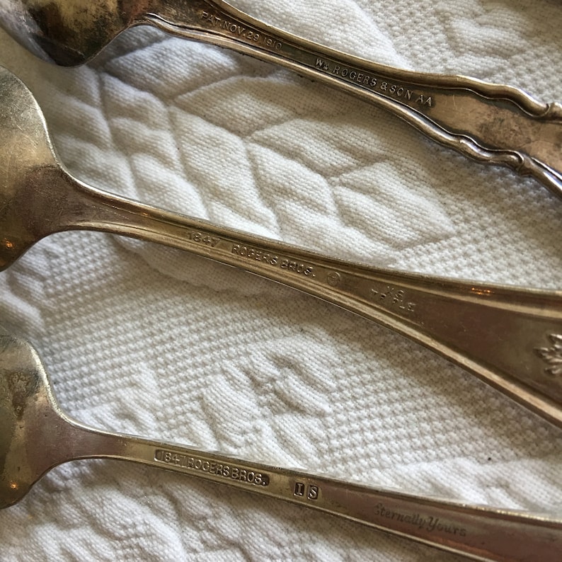 Vintage 9 Silver Plate Teaspoons in 7 Different Patterns. - Etsy