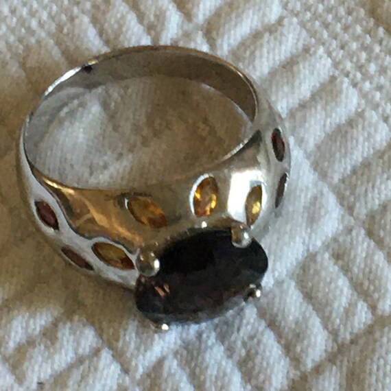 Vintage JS 925 Multi Stone Ring from Thailand. Large … - Gem