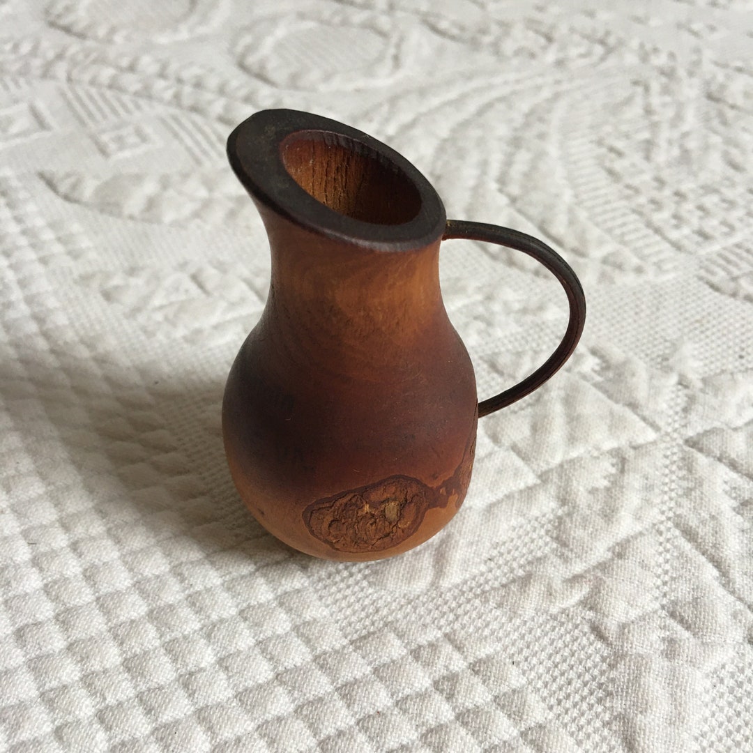 Vintage Miniature Wooden Pitcher. Great Decorative Pitcher for Doll ...