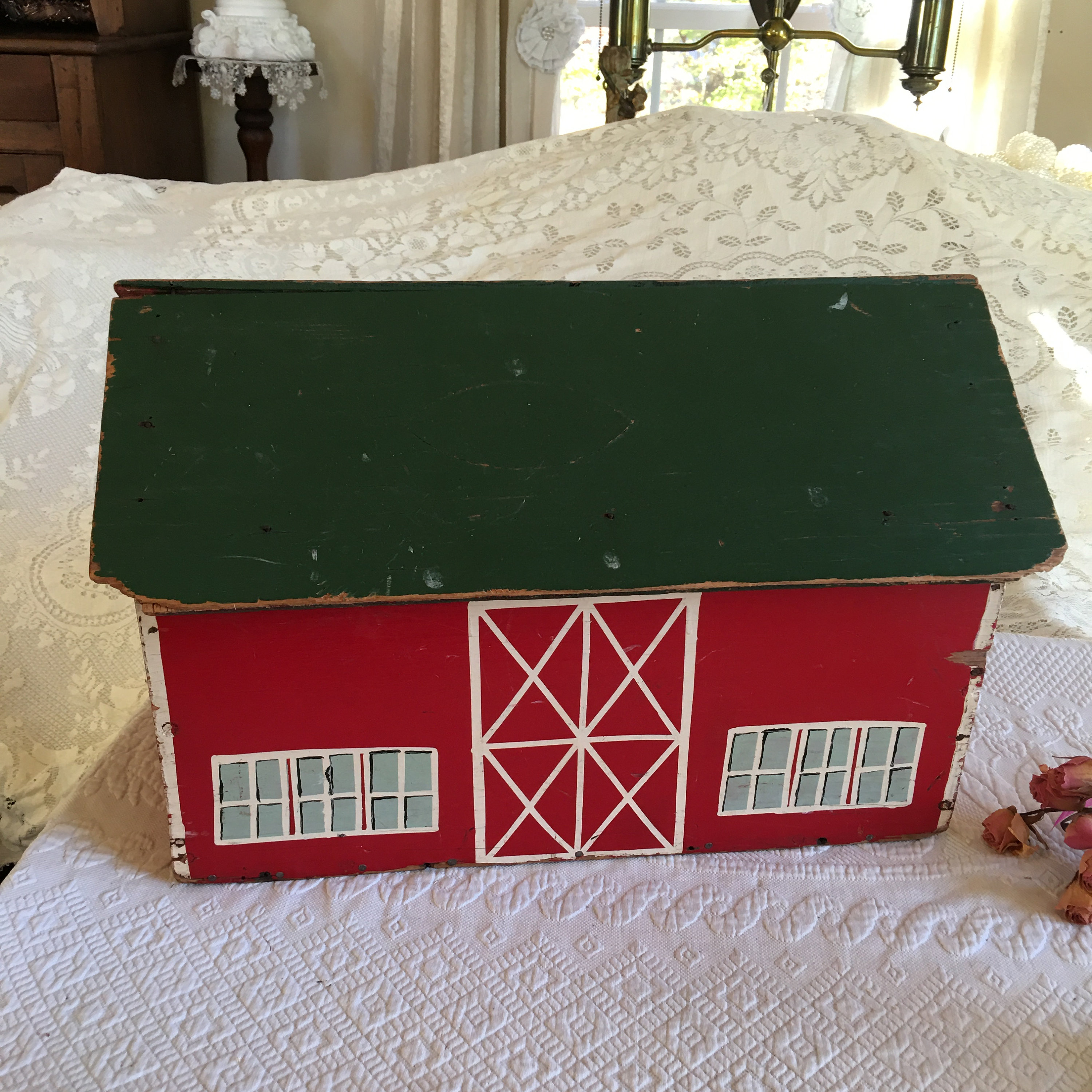 Vintage Wooden Barn for Active Play With Animals. Open Wood Barn Box ...