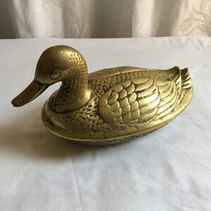 Vintage Solid Brass Duck Container. Detailed Duck Figurine - Etsy
