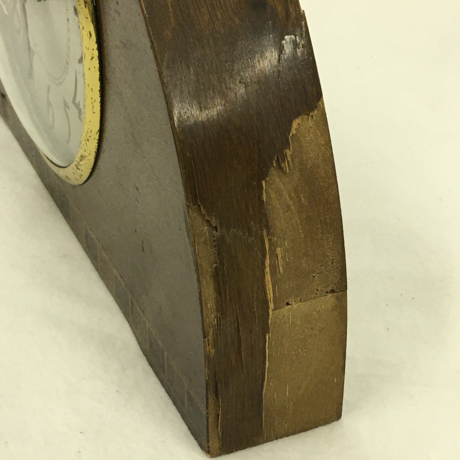 Vintage 1977 Sessions Art Deco Mantle Clock. Half Moon Shaped Inlaid ...