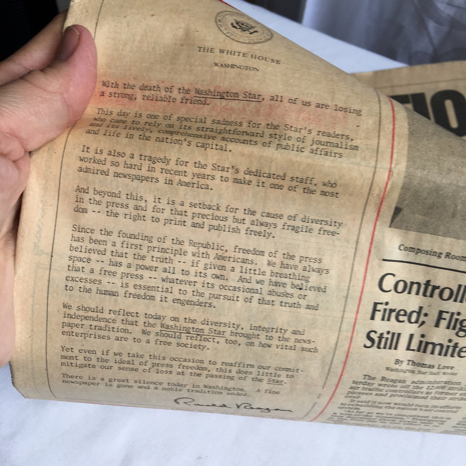 The Final Edition August 7, 1981 the Washington Star Newspaper. 128 ...