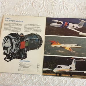 Vintage Learjet Brochure. CJ610-8A Turbojet Engine, Century III and ...