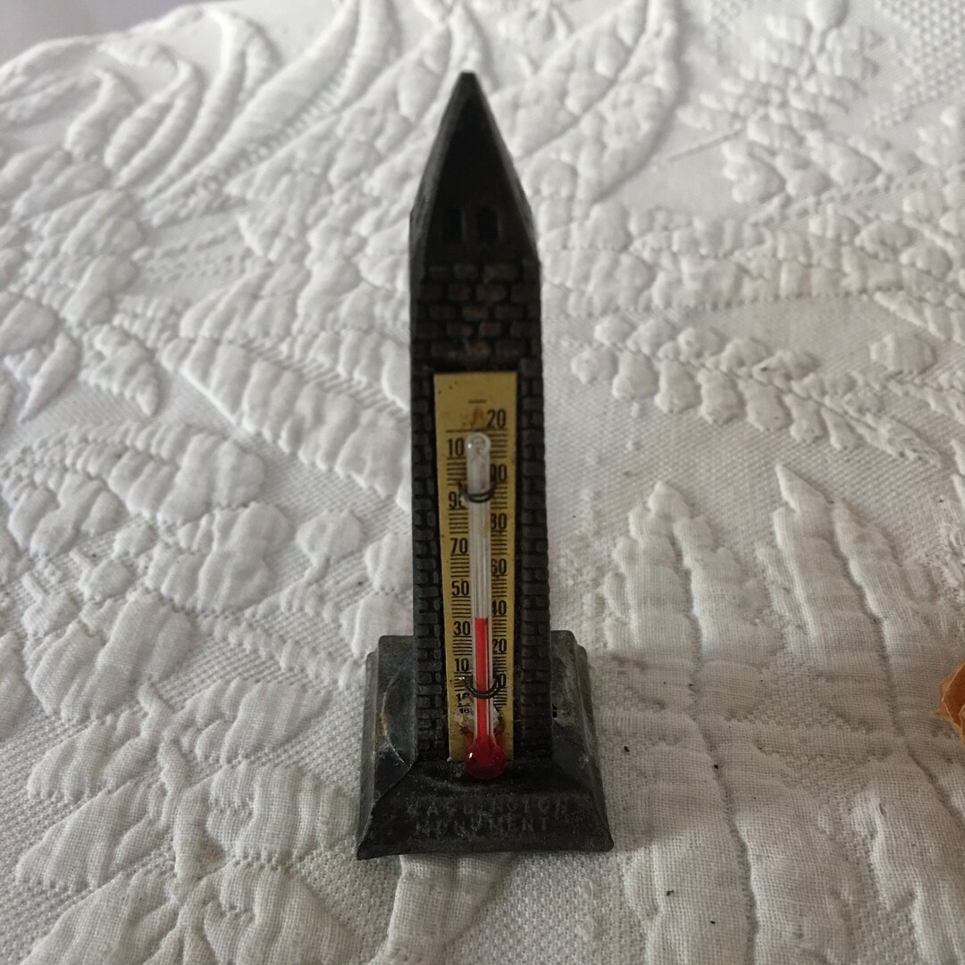 Vintage Thermometer. Cast Iron Washington Monument Thermometer Souvenir ...