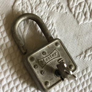Vintage Master Lock and Key. Choose Size of Lock From Three Sizes ...