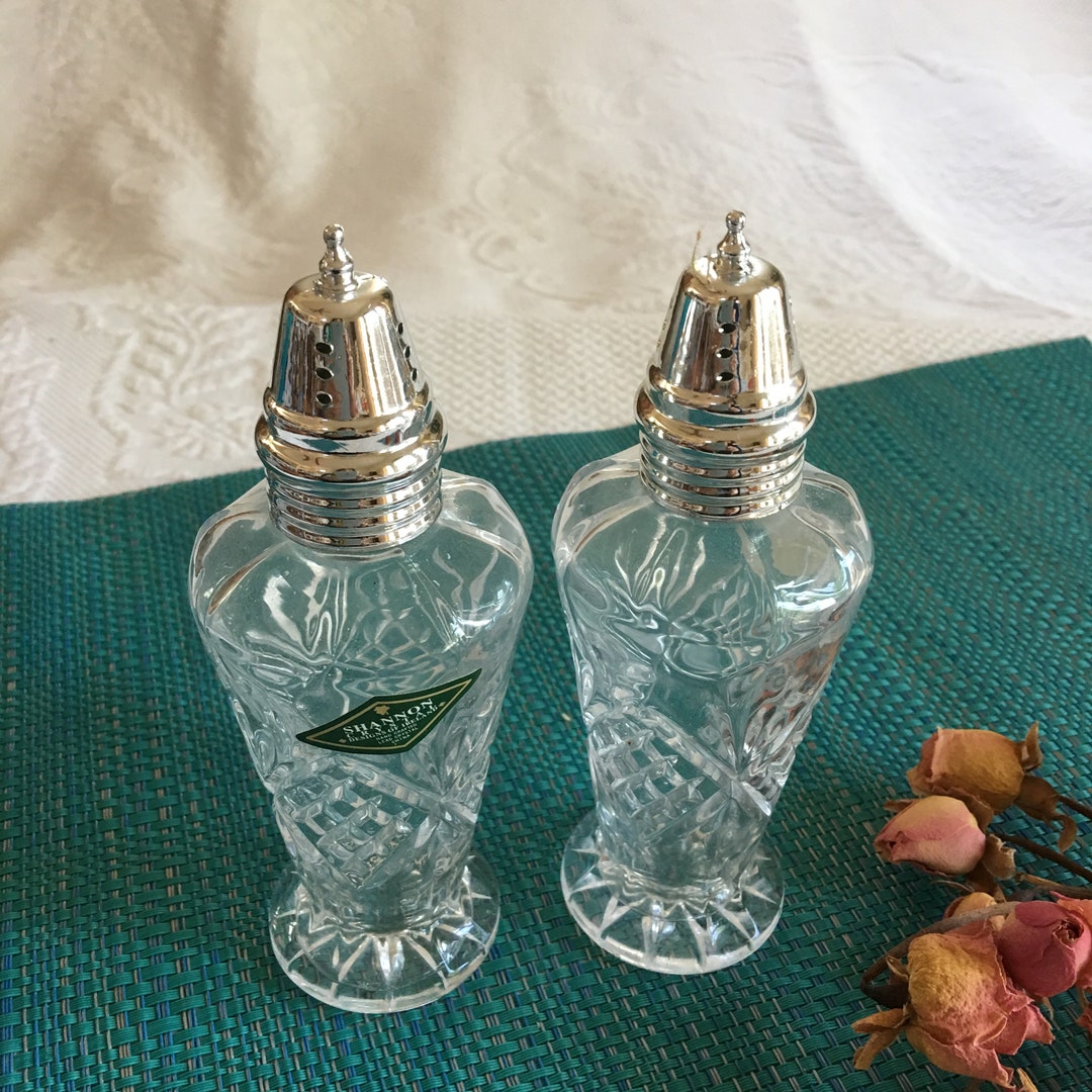 Vintage Shannon Crystal Salt and Pepper. Designs of Ireland, Lead ...