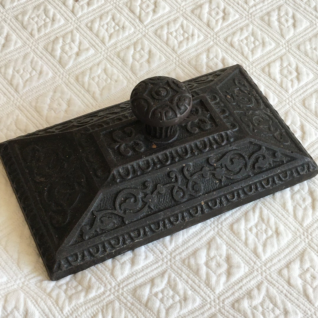 Antique Victorian Cast Iron Paperweight Blotter for Desk. Heavy ...