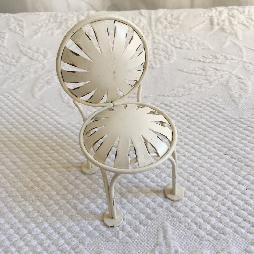 Vintage Miniature Metal Chair for Doll House or Doll. Domed Openwork ...