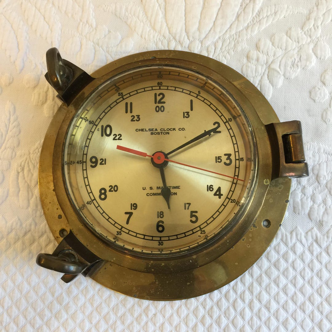 Vintage Chelsea Clock Co. Boston Porthole Clock. U. S. Maritime ...