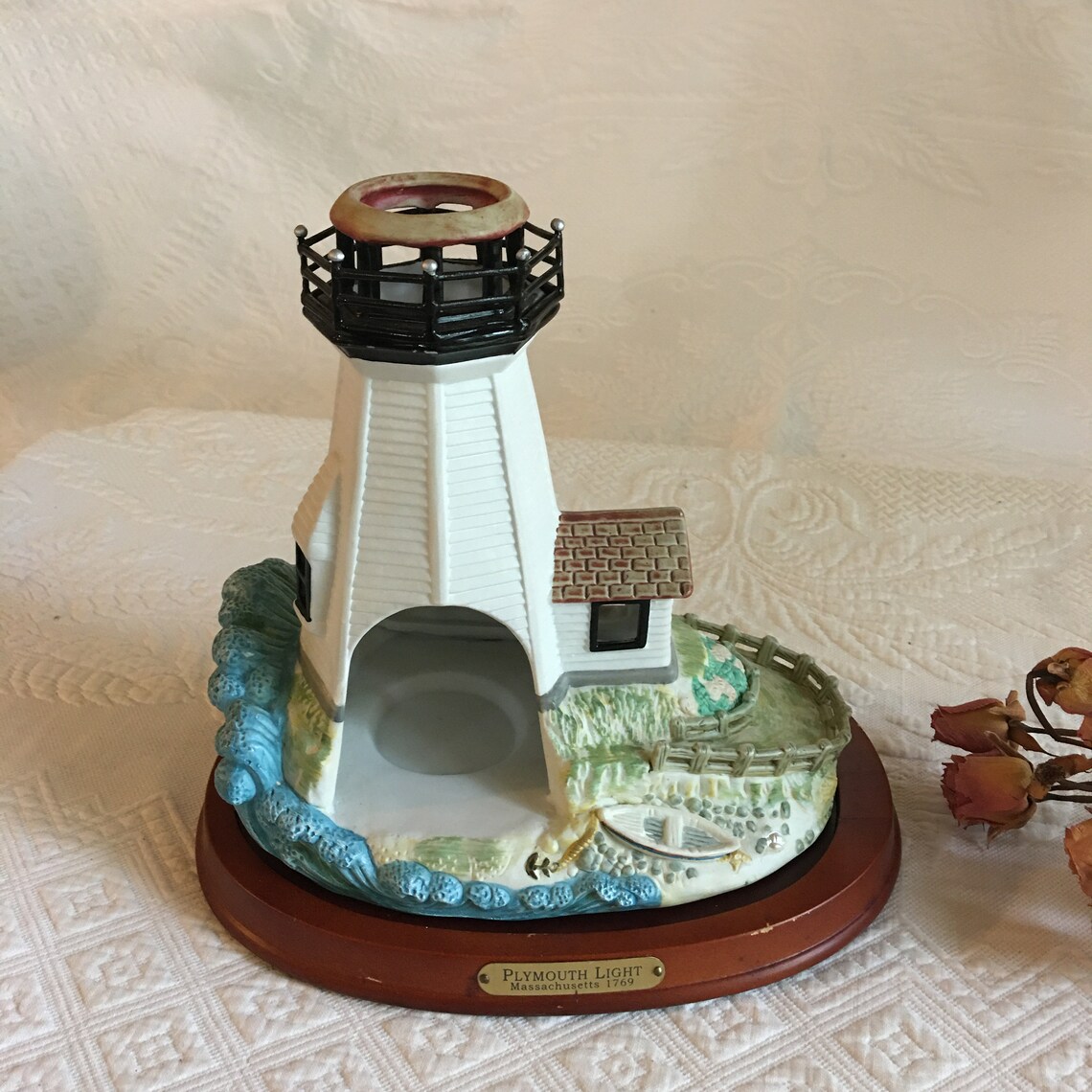 Vintage Plymouth Light Lighthouse Candle Holder by Partylite ...