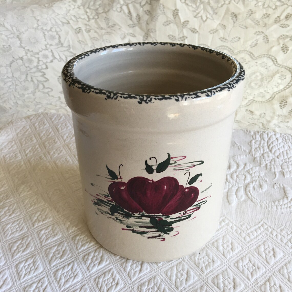 Vintage Casey Pottery Crock From Marshall Texas. Three Apple | Etsy
