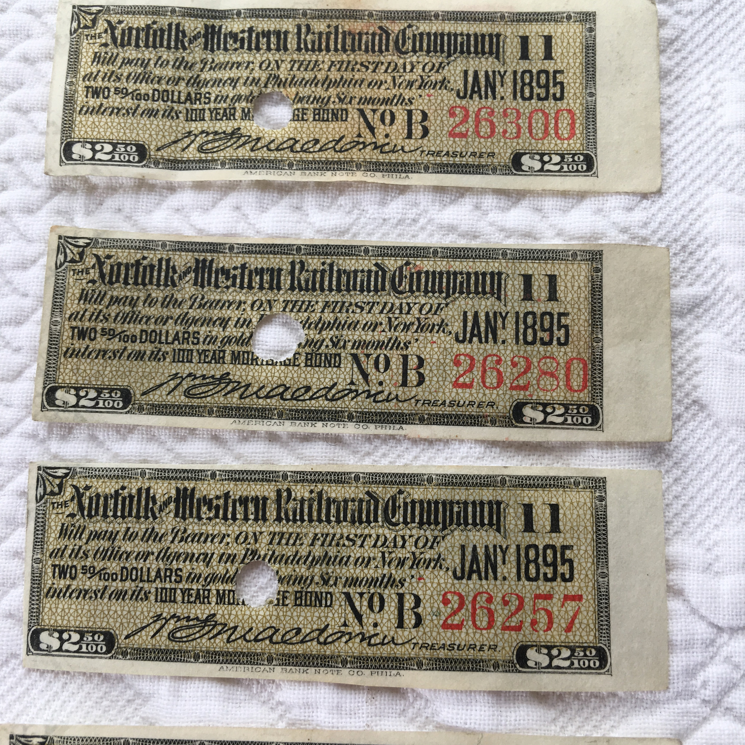 Antique 1895 Norfolk & Western Railroad Company Railway Memorabilia ...