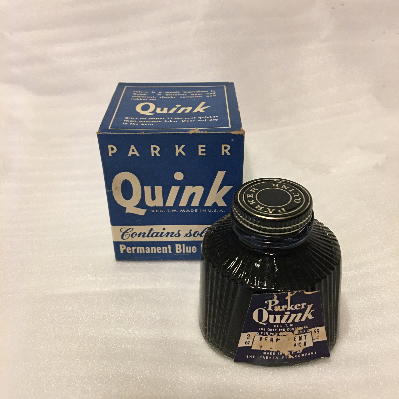 Vintage Blue/black Permanent Parker Quink Ink for Fountain Pen - Etsy