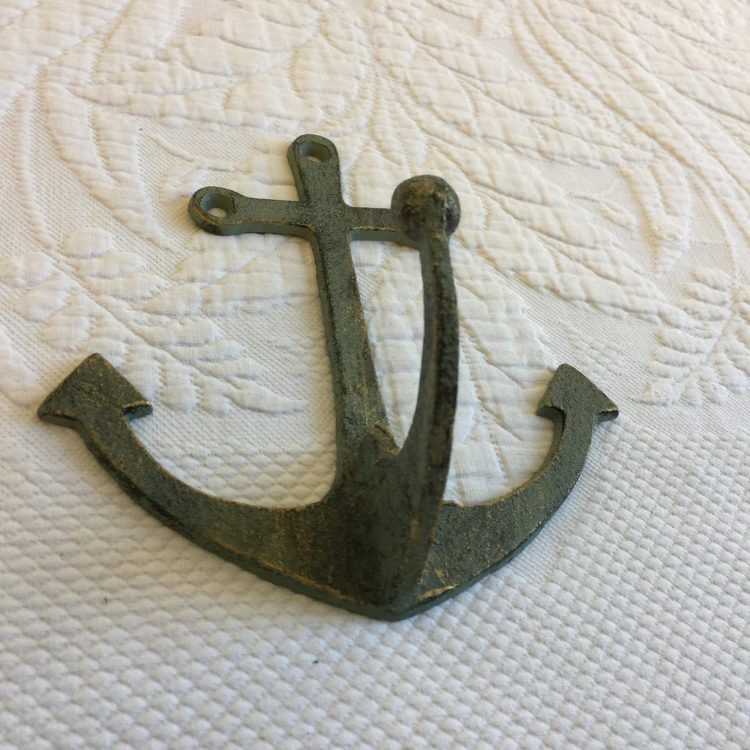 Vintage Cast Anchor Wall Hook. Three Holes at Top to Attach to Wall ...