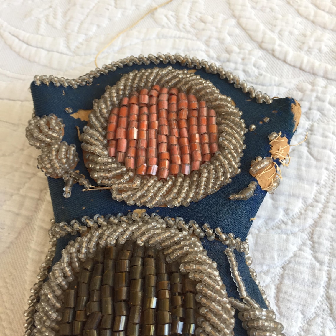 Antique Victorian Late 1800s Heavily Beaded Wall Pocket for Decor ...
