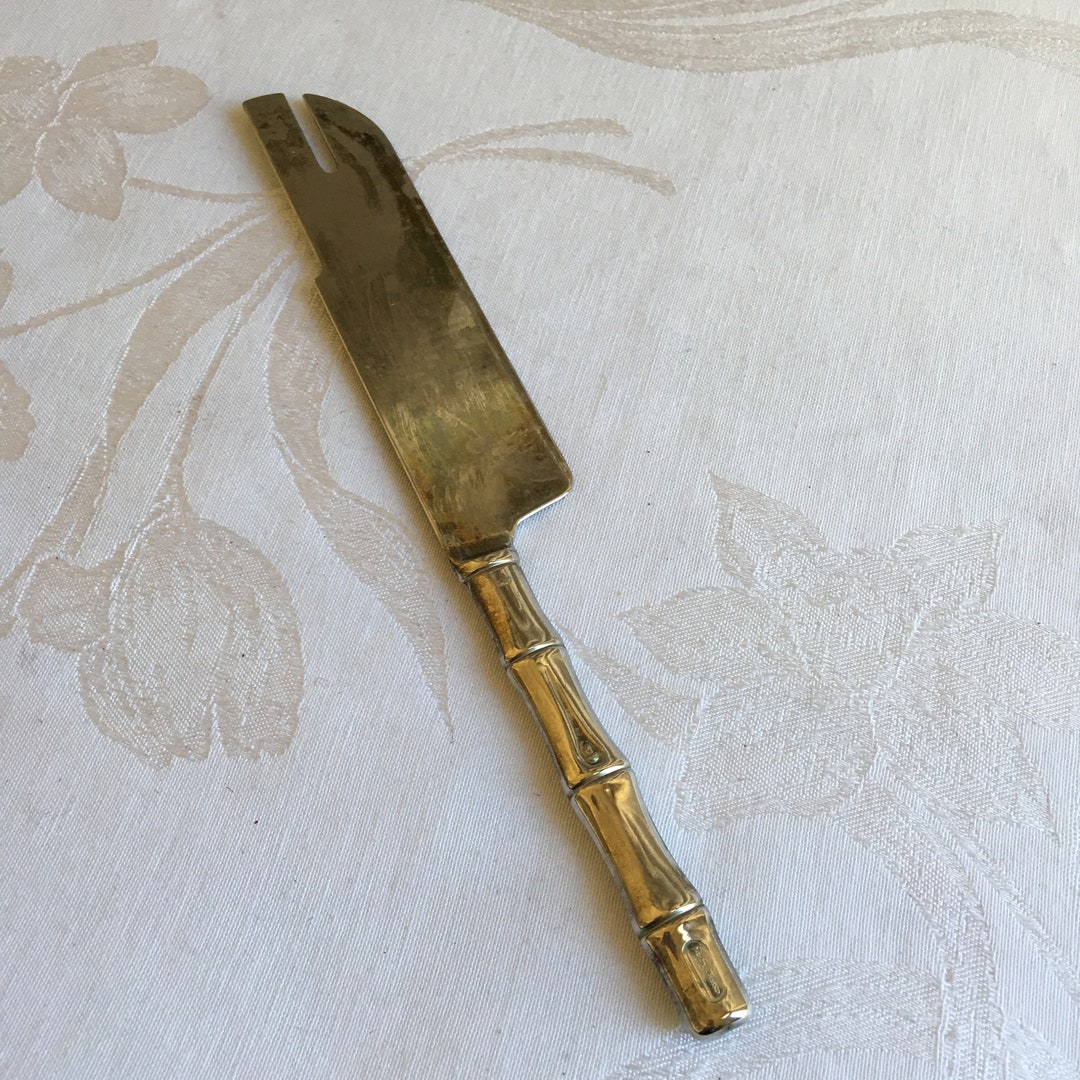 Vintage La S Marco Split Tip Knife. Made in Italy. Silver Plate Bamboo ...