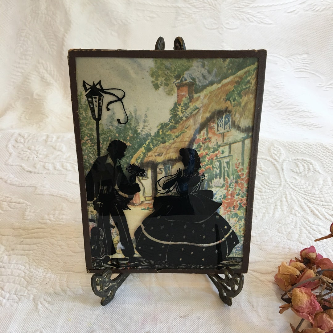 Vintage Glass Silhouette Shadow Painting on Domed Glass. Choose ...