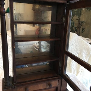 Antique Clock Display Case With Glass Door, Three Drawers. One at Top ...