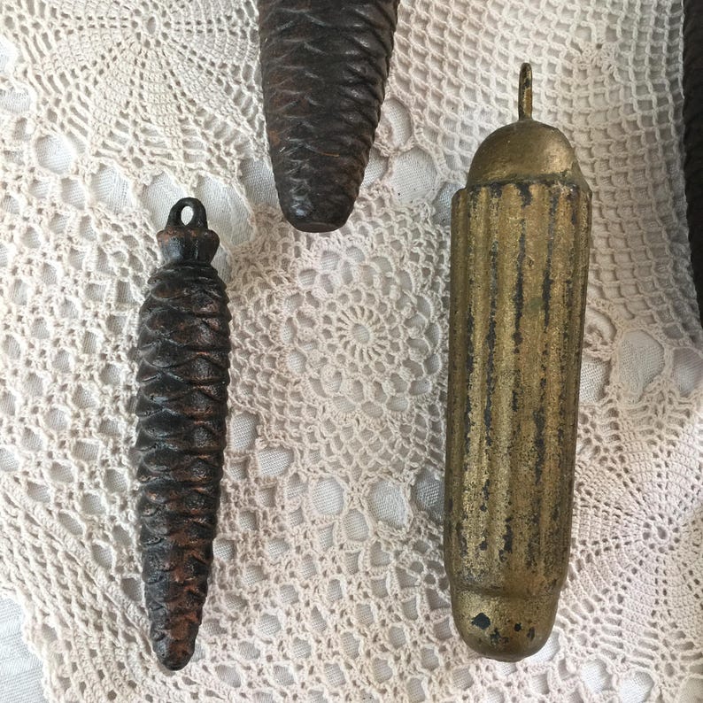 Vintage Cast Iron Pinecone Clock Weights. Usually Used With Grandfather ...