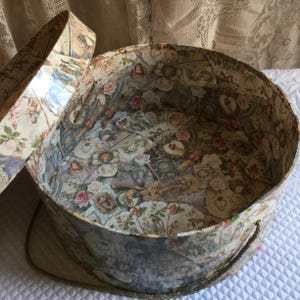 Vintage Paper Covered Victorian Style Storage Box. Roses, Lace ...