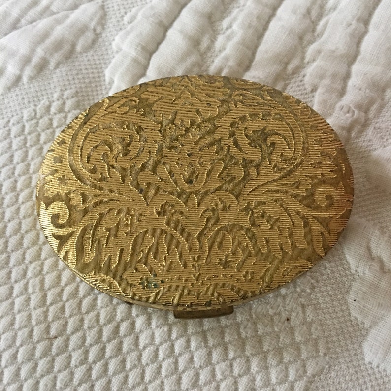 Vintage Avon Oval Powder Compact. Swirling Designs in Dull and - Etsy