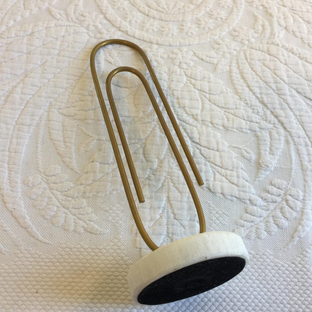 Vintage Large Brass Paperclip on Marble Base to Hold Important Papers ...