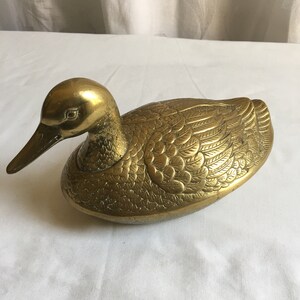 Vintage Solid Brass Duck Container. Detailed Duck Figurine From ...
