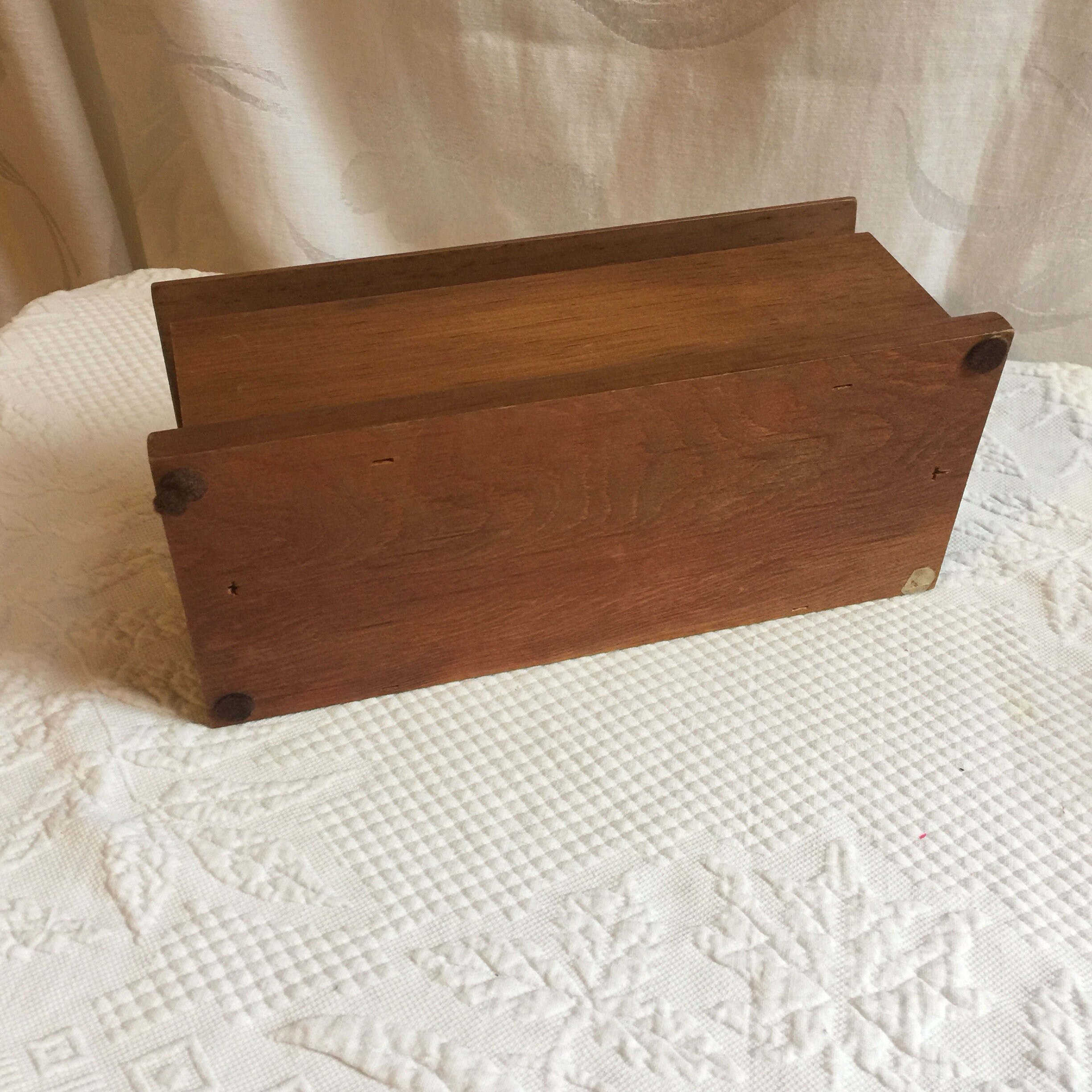 Vintage Bicentennial Wood Eagle Box With Rope Side Handles. Top Has Two ...