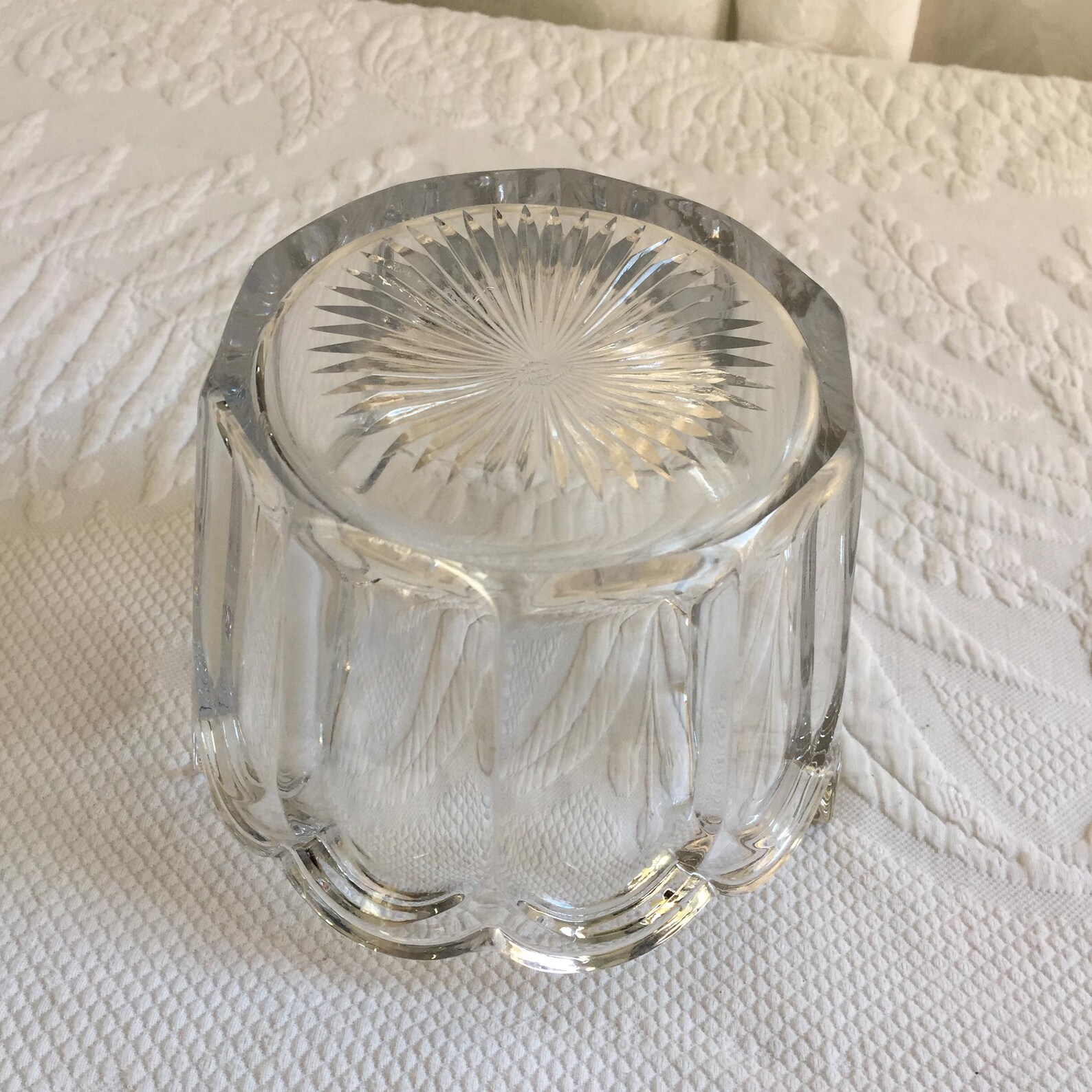 Vintage Heisey Scalloped Bowl With Stand up Handles, Ridged Edges and ...