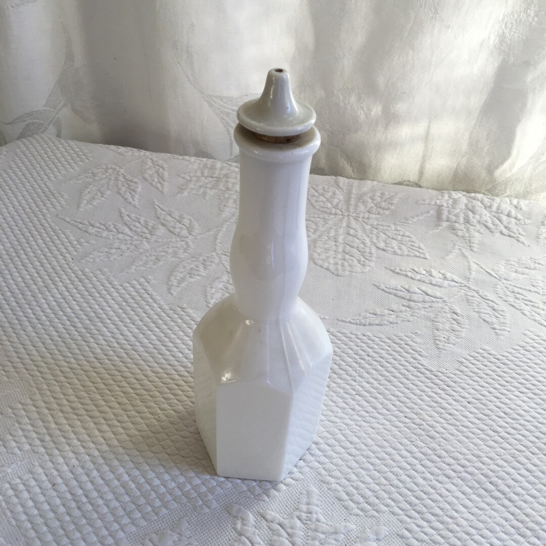 Antique Milk Glass Barber Bottle With Squirt Top With Rolled Lip and ...